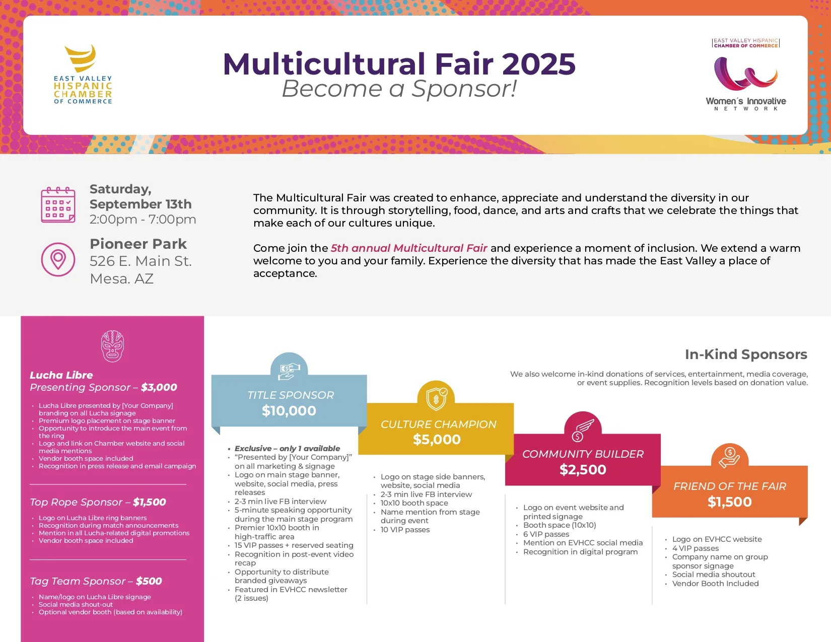 Become a Sponsor of the 2025 East Valley Multicultural Fair – Celebrate ...